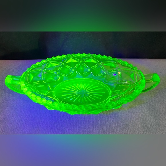 Imperial Glass | Dining | Imperial Glass Uranium 2 Handled Footed ...